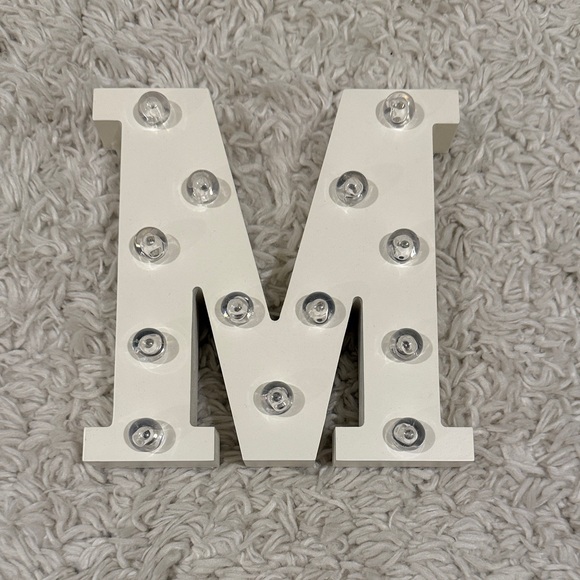 Wall Decor | Illuminated White Letter M Decor | Poshmark